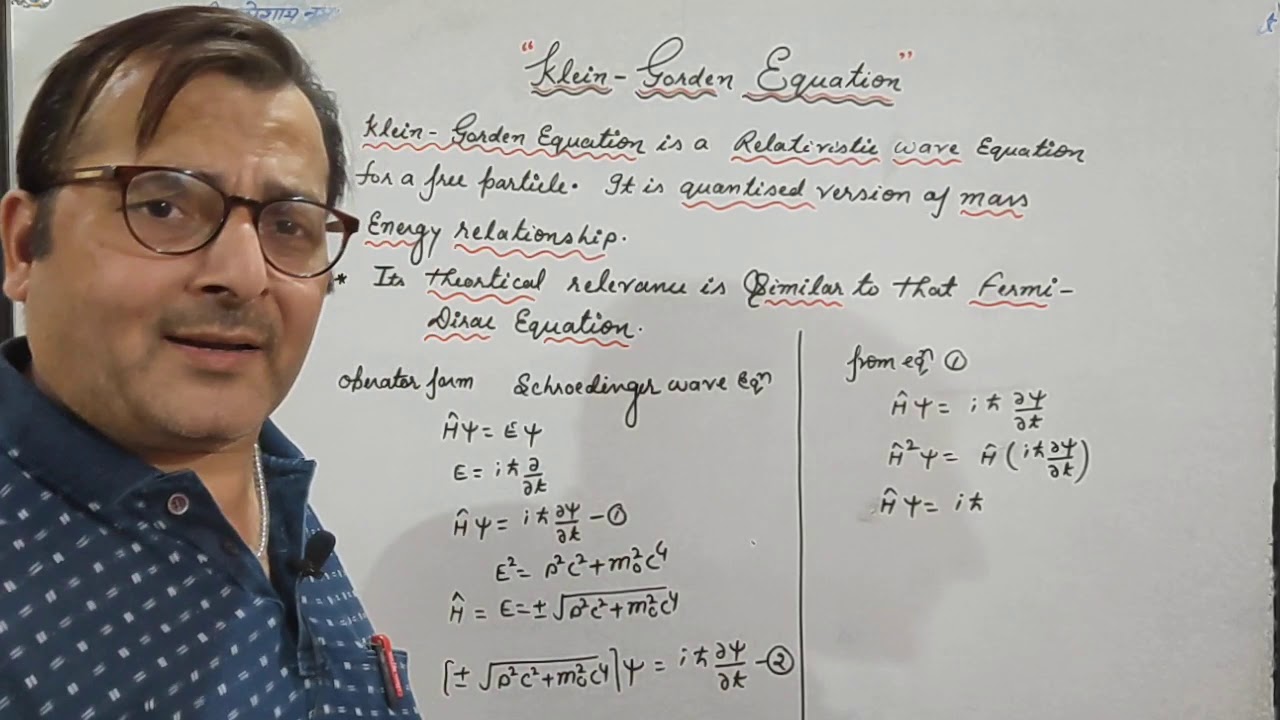Klein Gorden Equation in M.sc Physics - YouTube