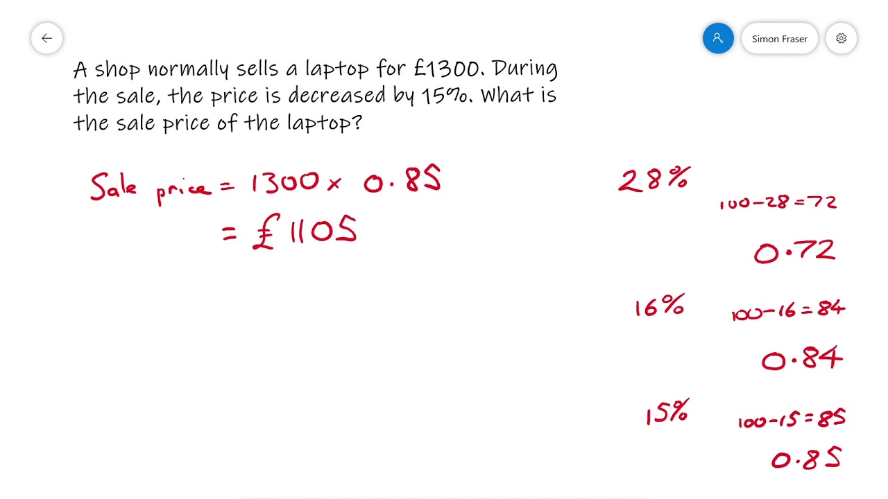The Multiplier Method 2 Decrease By Given Percentage YouTube the-multiplier-method-2-decrease-by-given-percentage-youtube
