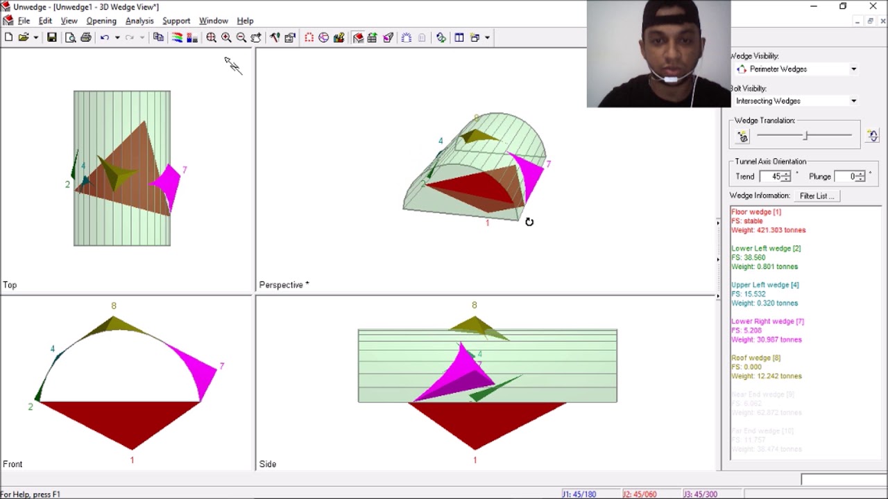 Análisis básico y estabilización de un túnel en Unwedge - YouTube