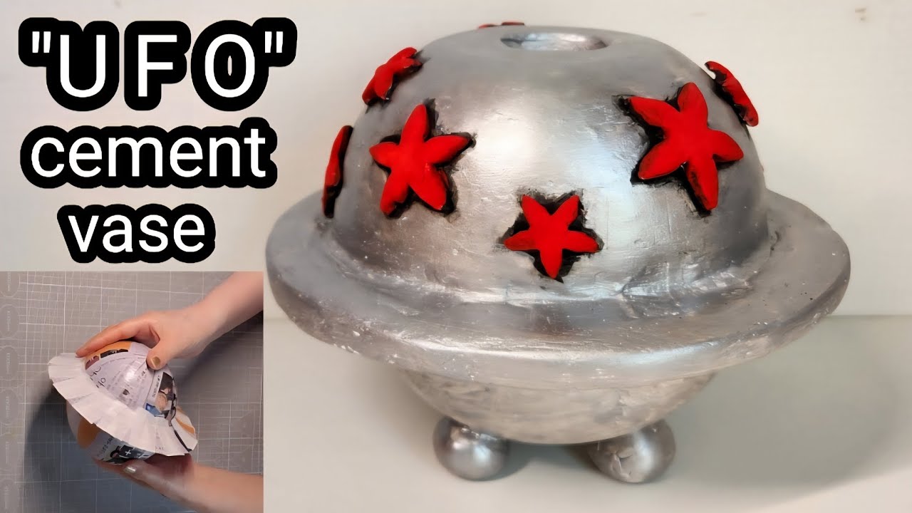 "UFO Cement Vase Made by Hand" // UFO vase | cement vase | DIY home ...