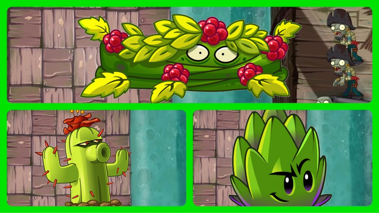 PvZ 2 Family Spear in Pirate Seas. Cactus vs Dartichoke vs Bramble Bush ...
