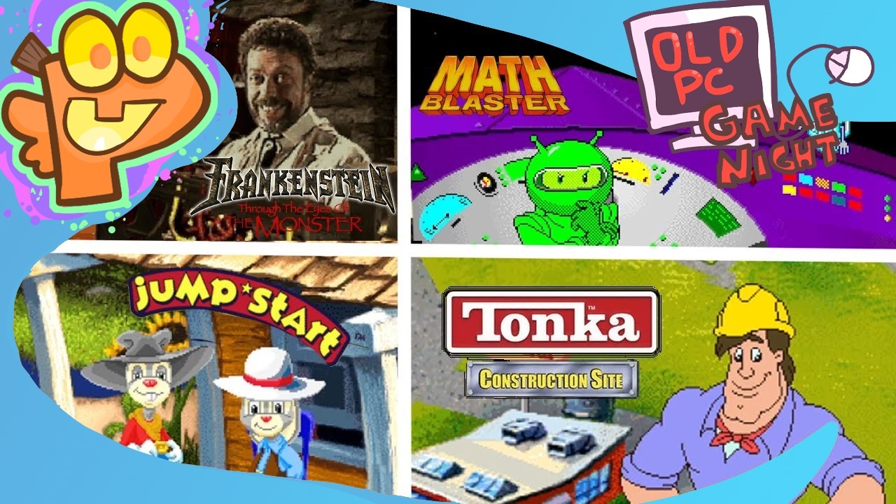Old PC Game Night (Frankenstein, Math Blaster, Jump Start Reading ...