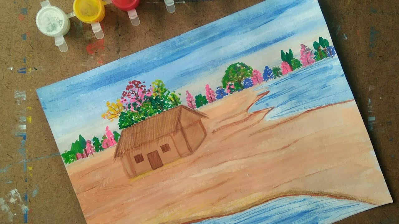 Nature scenery || how to draw || natural drawing Easy - YouTube