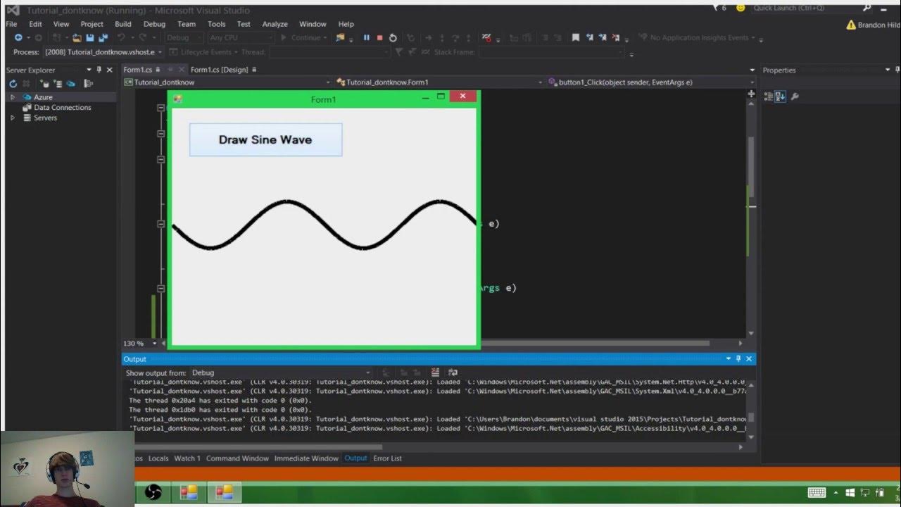 Draw Sine Wave - C# ( y = sin(x) ) - YouTube