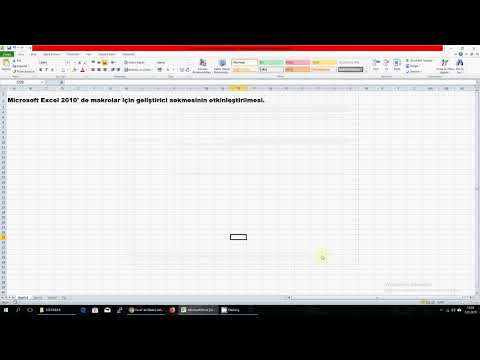 Microsoft Excel  2010 Makro geliştirici sekmesi etkinleştirilmesi