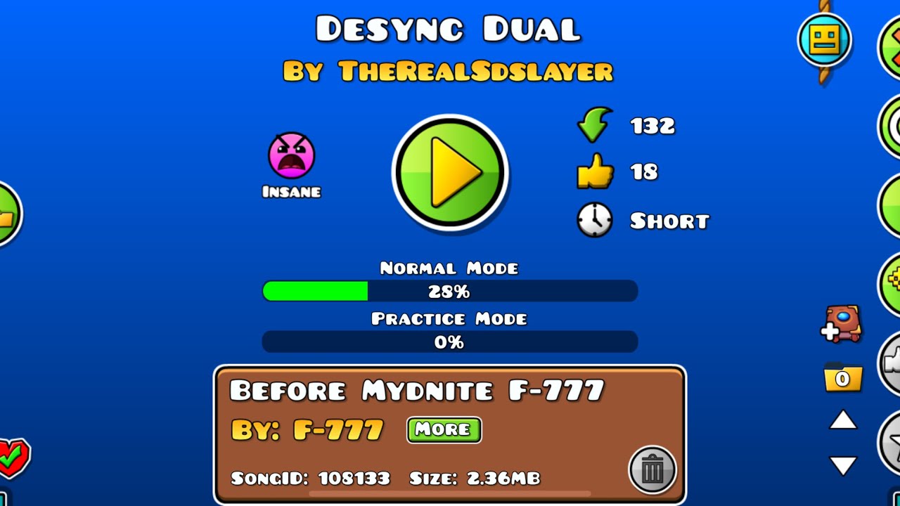 I found SDSlayer's level in the recent tab!! #geometrydash @sdslayer100 ...