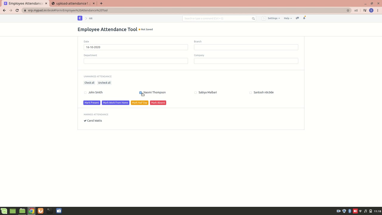 01 Employee attendance tool and Attendance | Attendance | ERPNext - YouTube