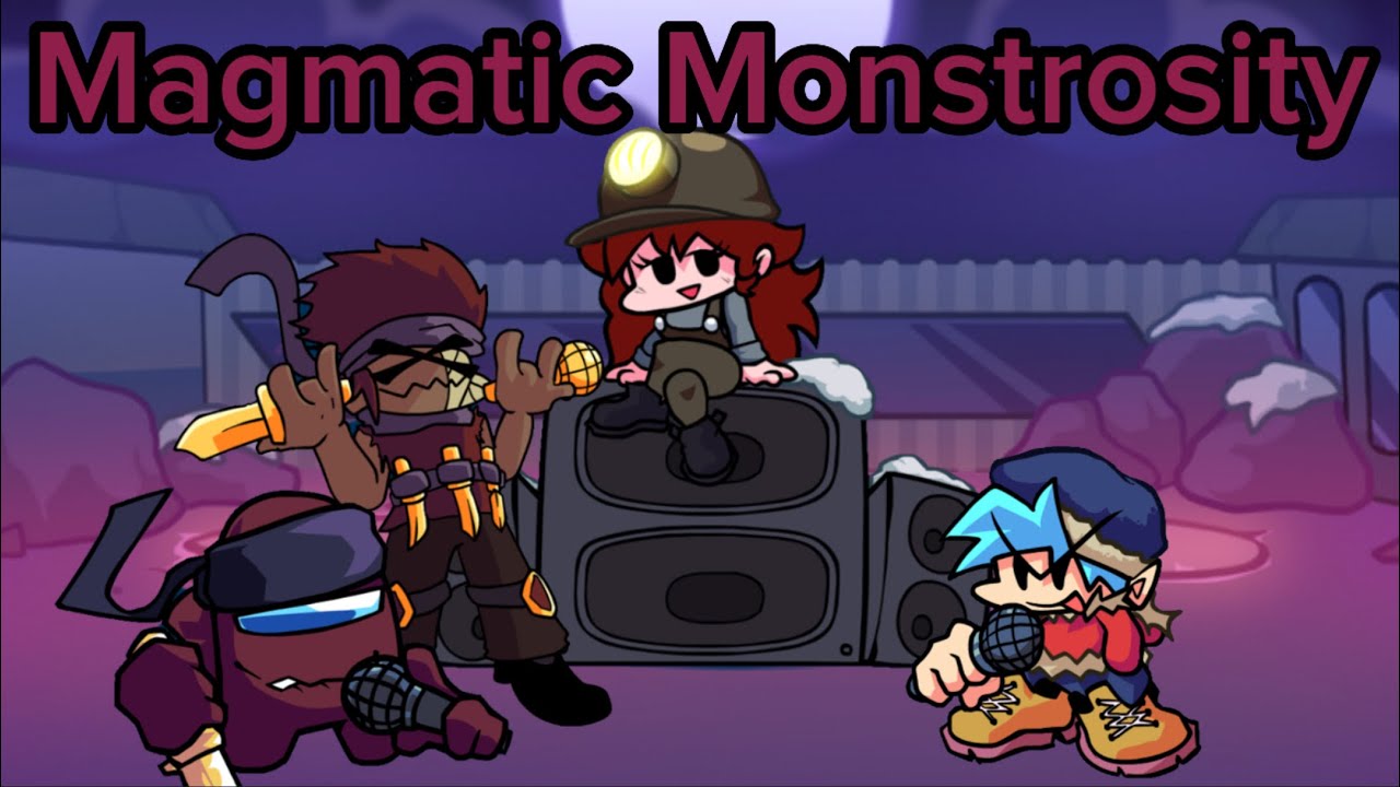 FNF Magmatic Monstrosity but Maroon & Ash vs BF - YouTube