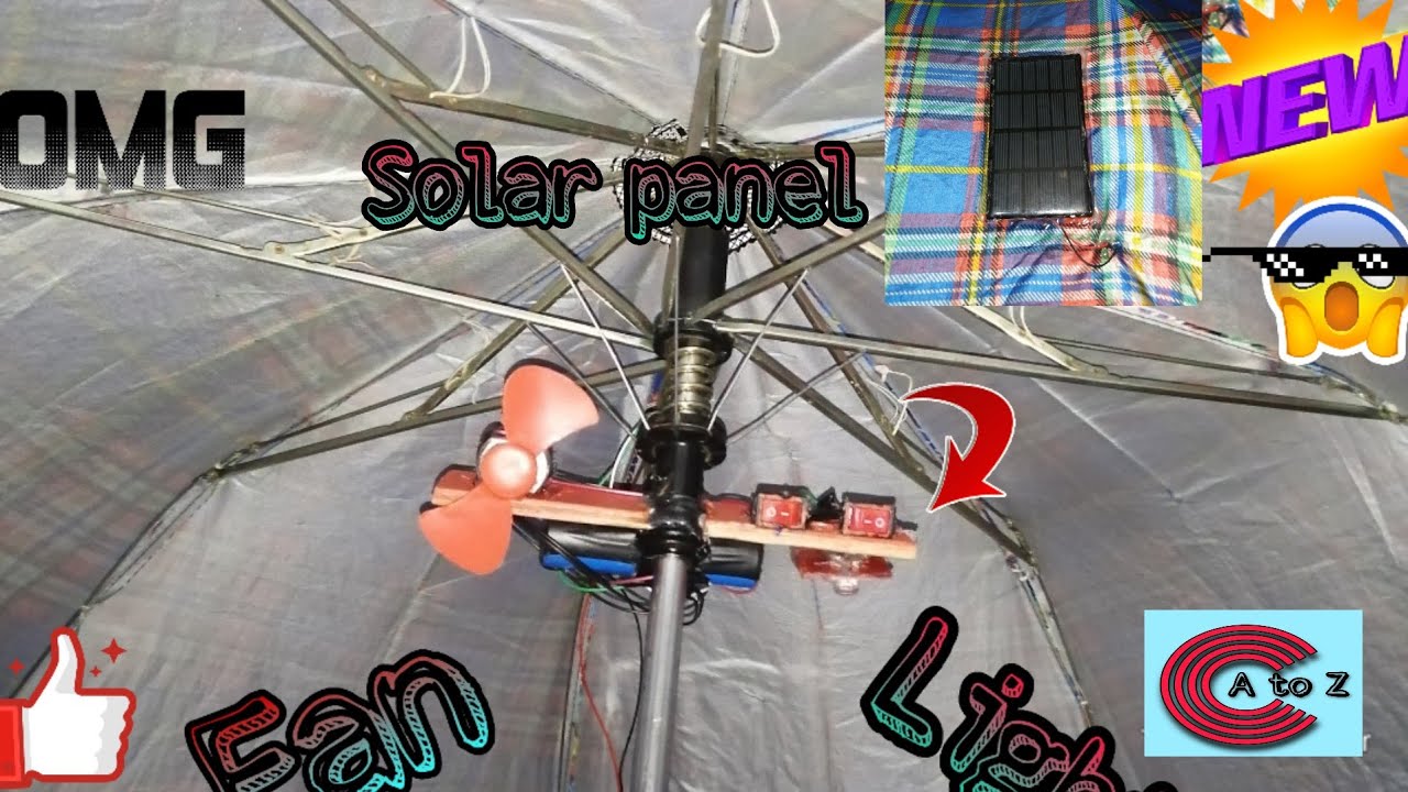 Solar Electric umbrella at home with solar panel 😱😱 - YouTube