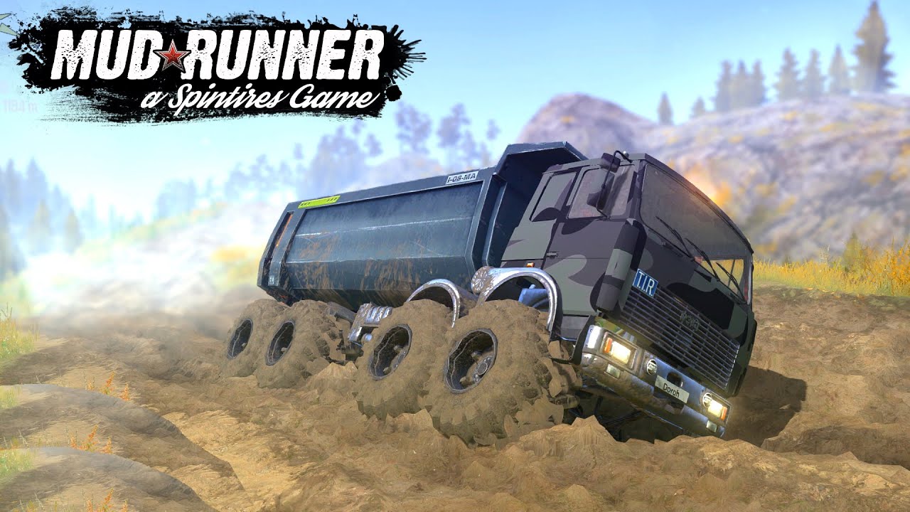 Spintires: MudRunner - MZKT 7410 Monster Dump Truck Driving Through Deep Holes - YouTube