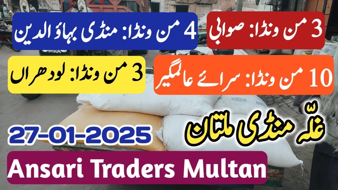 27-01-2025 Ghalla Mandi Multan Wanda Ingredient Orders | Ansari Traders Multan | Ansari Mash ...