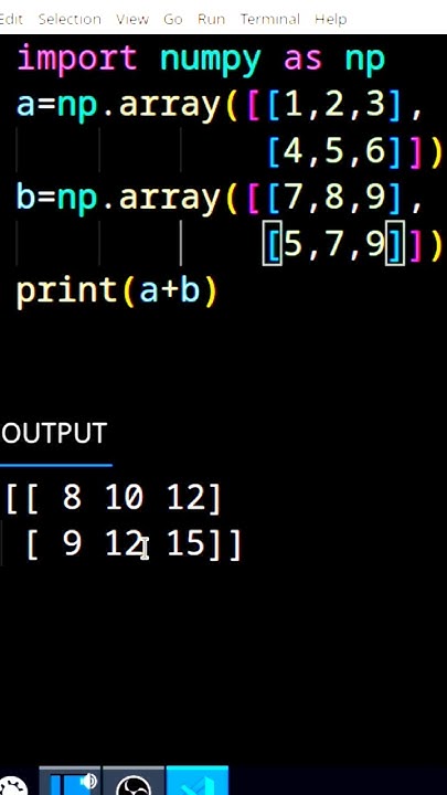 Python Addition 2d With Numpy Youtube