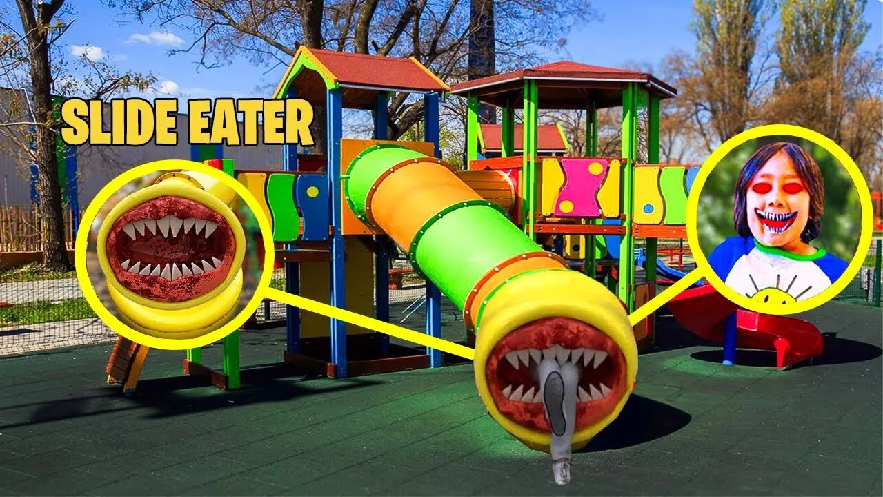 Drone Catches SLIDE EATER EATS Ryan's World AT THE PLAYGROUND!! - YouTube