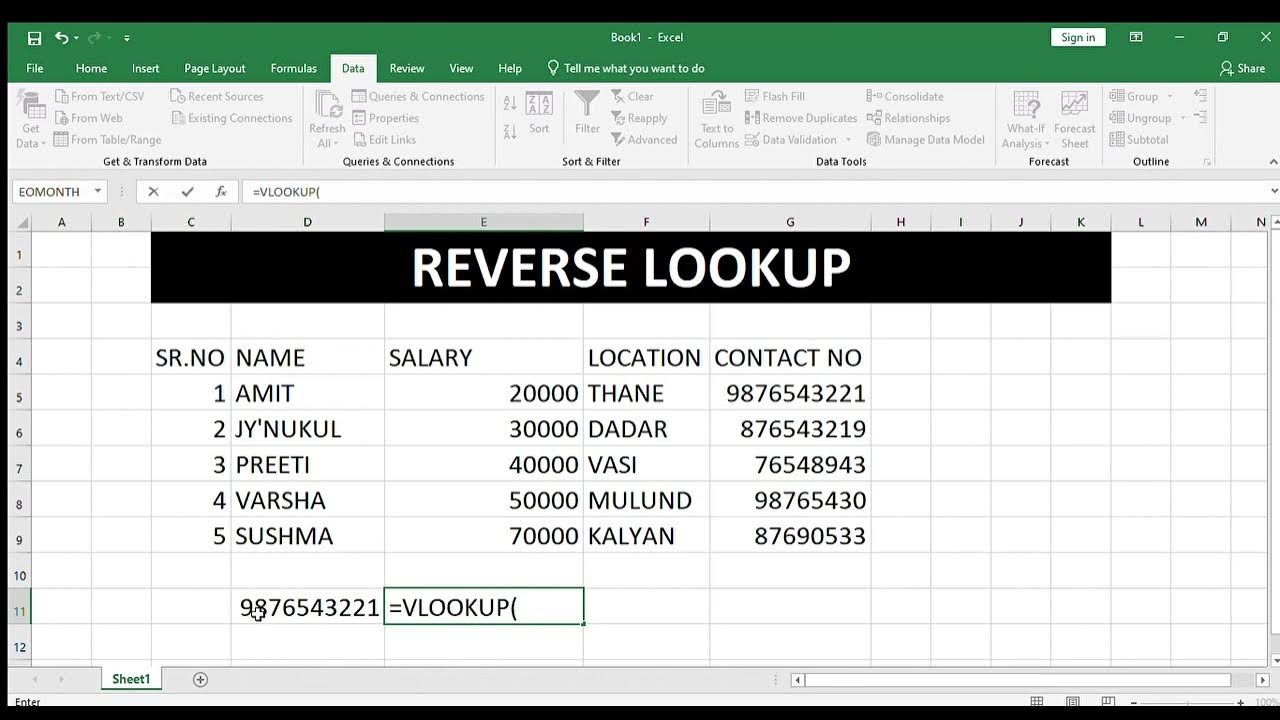 HOW TO USE REVERSE LOOKUP IN EXCEL - YouTube