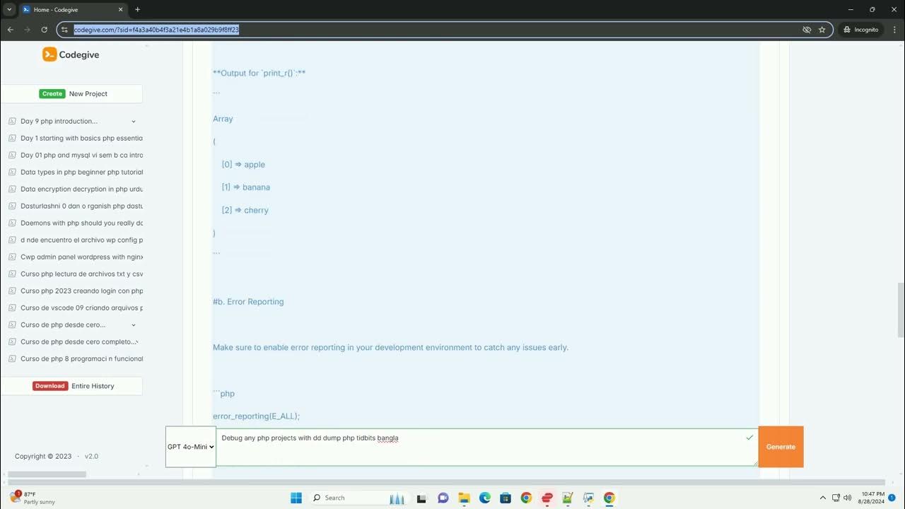 Debug any php projects with dd dump php tidbits bangla - YouTube