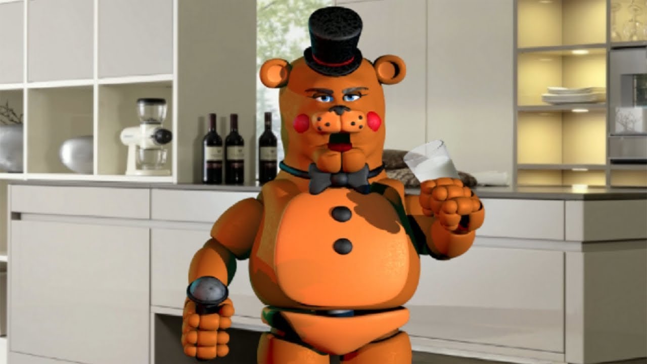 Toy Freddy goes to the fridge and gets a glass of milk. - YouTube