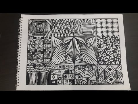 11 kolay zentangle desenleri / doodle desenleri / çizgi çalışması ...