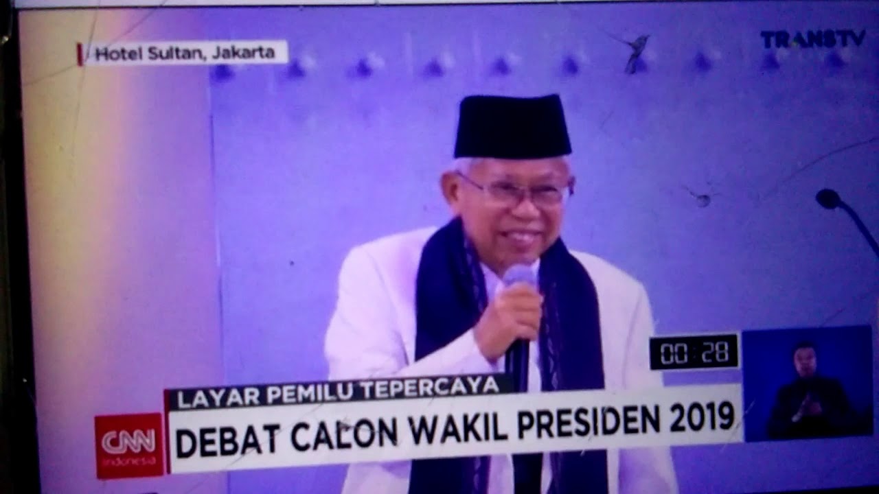 DEBAT CAWAPRES 2019 MA'RUF AMIN & SANDI - YouTube
