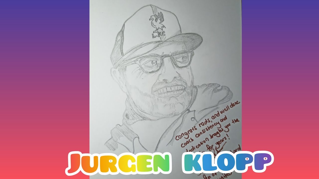 How to draw and sketch"JURGEN KLOPP" || Liverpool manager - YouTube