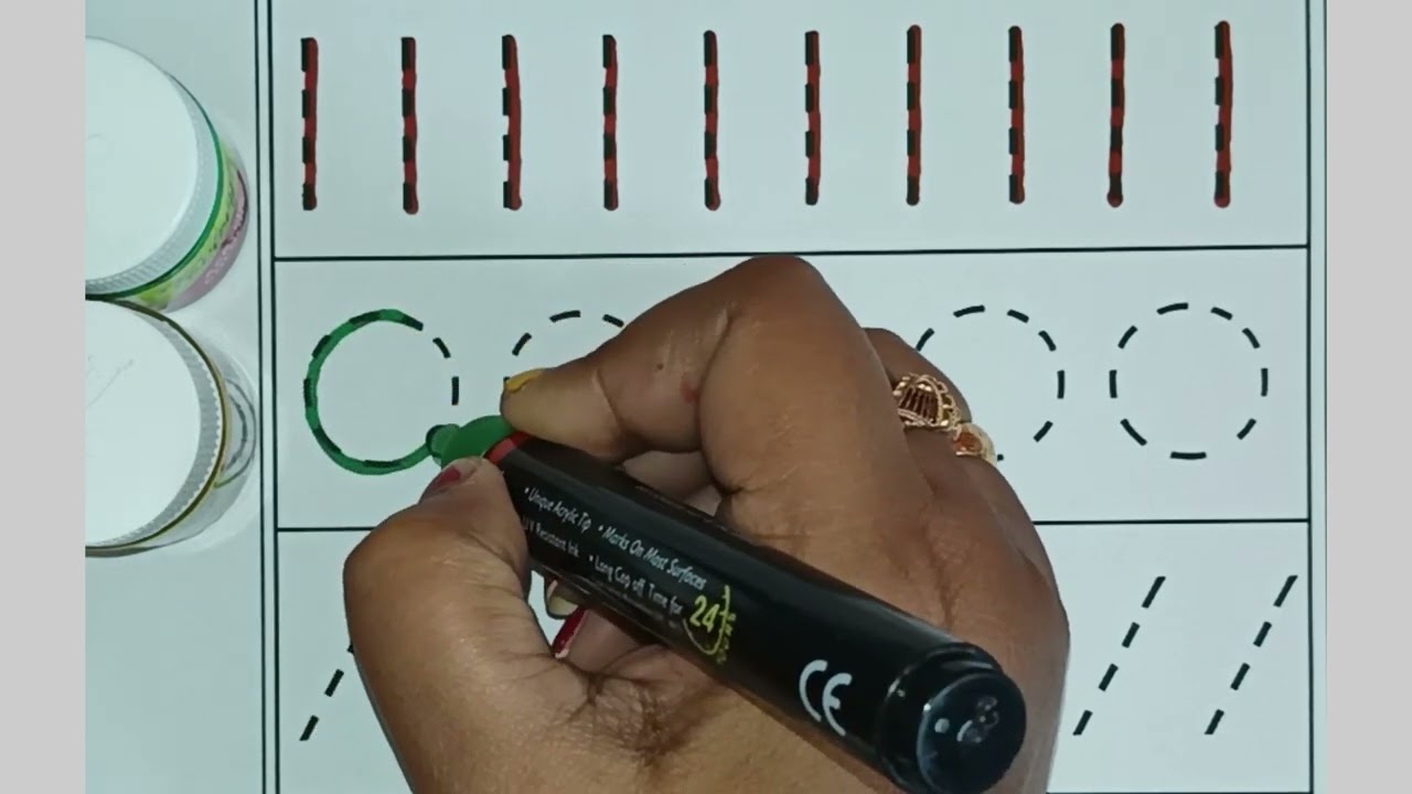 Trace straight line Circle and curve ️ Kids learning video - YouTube