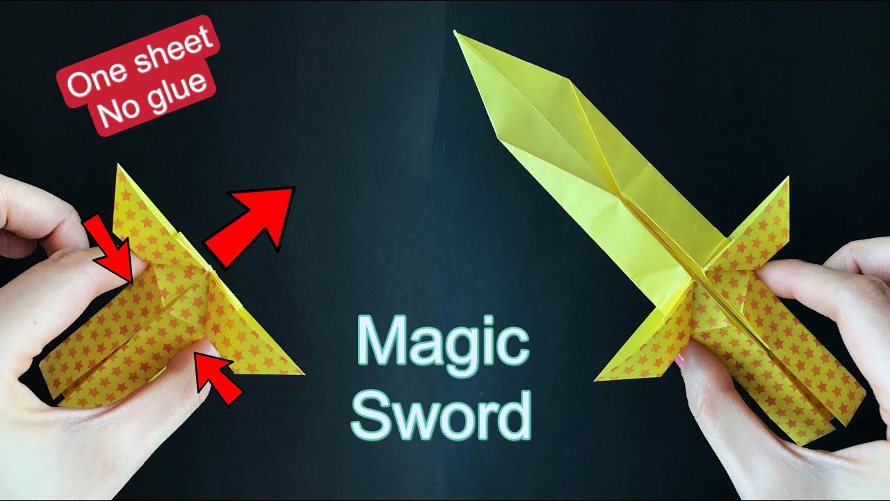Origami Magic Sword/ Origami Switchblade Sword/ Fun & Easy Paper Craft ...