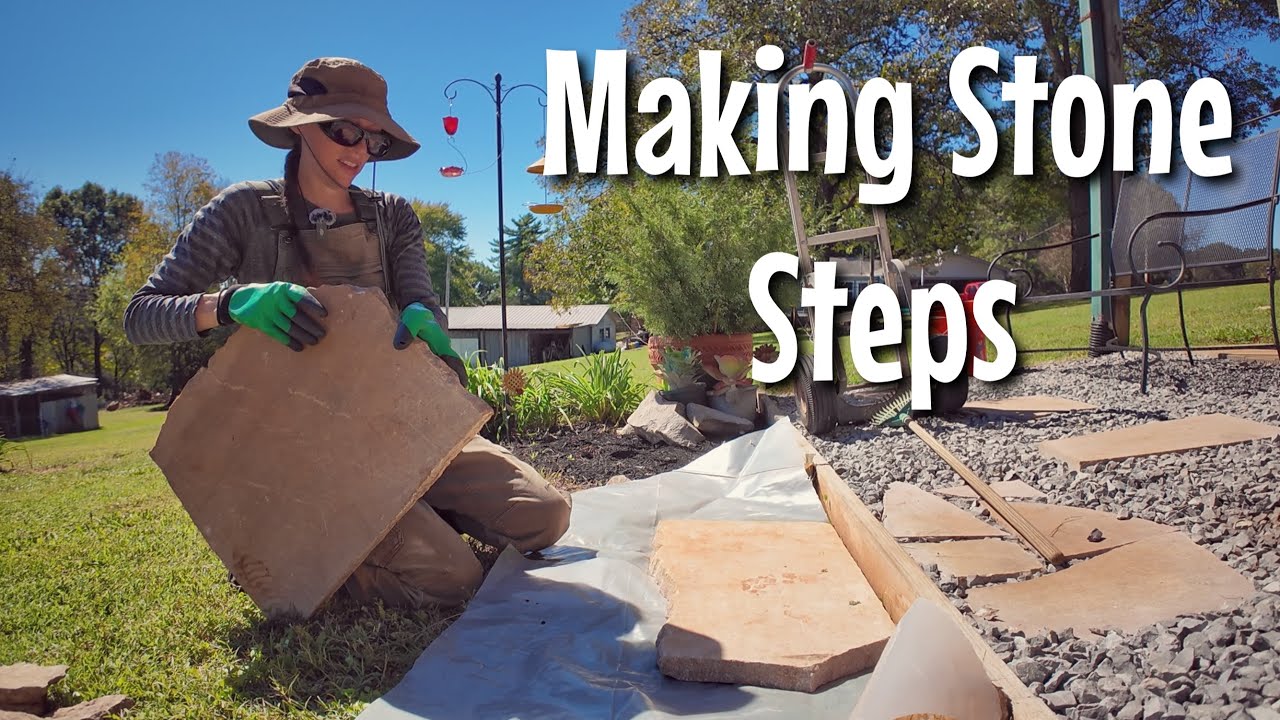 Making stone steps in the cottage garden 🌺 - YouTube