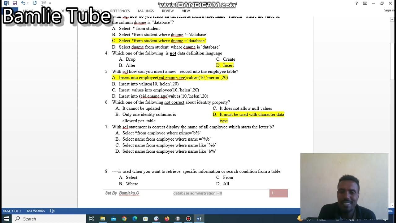database Administration level III coc part 1 || Ict level-3 coc 2023 - YouTube