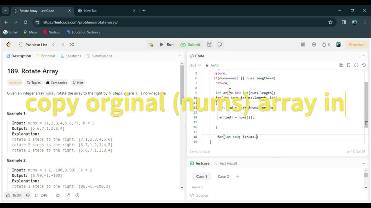 Rotate Array K times Leetcode problem using java @LoveBabbar @CarryMinati - YouTube