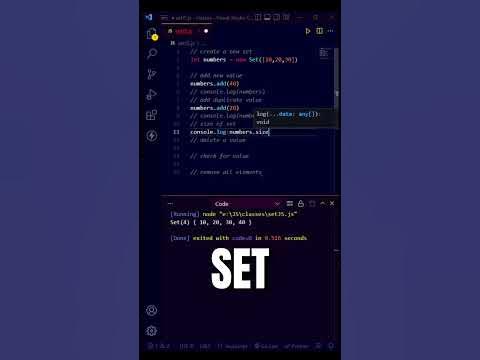 Complete SET in JavaScript in One Minute #shorts #youtubeshorts #programming #javascript - YouTube
