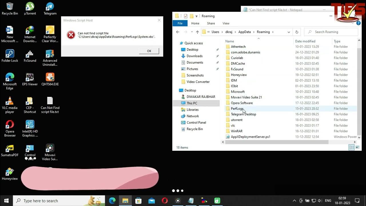 Fix Cannot Find Script File System Vbs Window Script Host Youtube