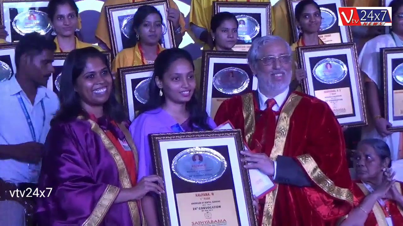 SATHYABAMA INSTITUTE OF SCIENCE & TECHNOLOGY 28TH CONVOCATION | vtv24x7 ...