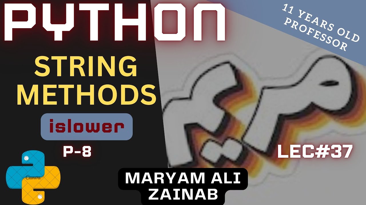 Python String Islower Method Lec37 Youtube 5423