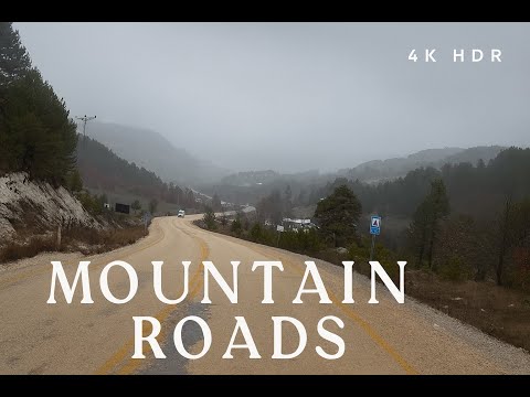 Ultra Sharp 4K Mountain Scenery in Keles, Bursa – Relaxing 7km Rainy Road Trip