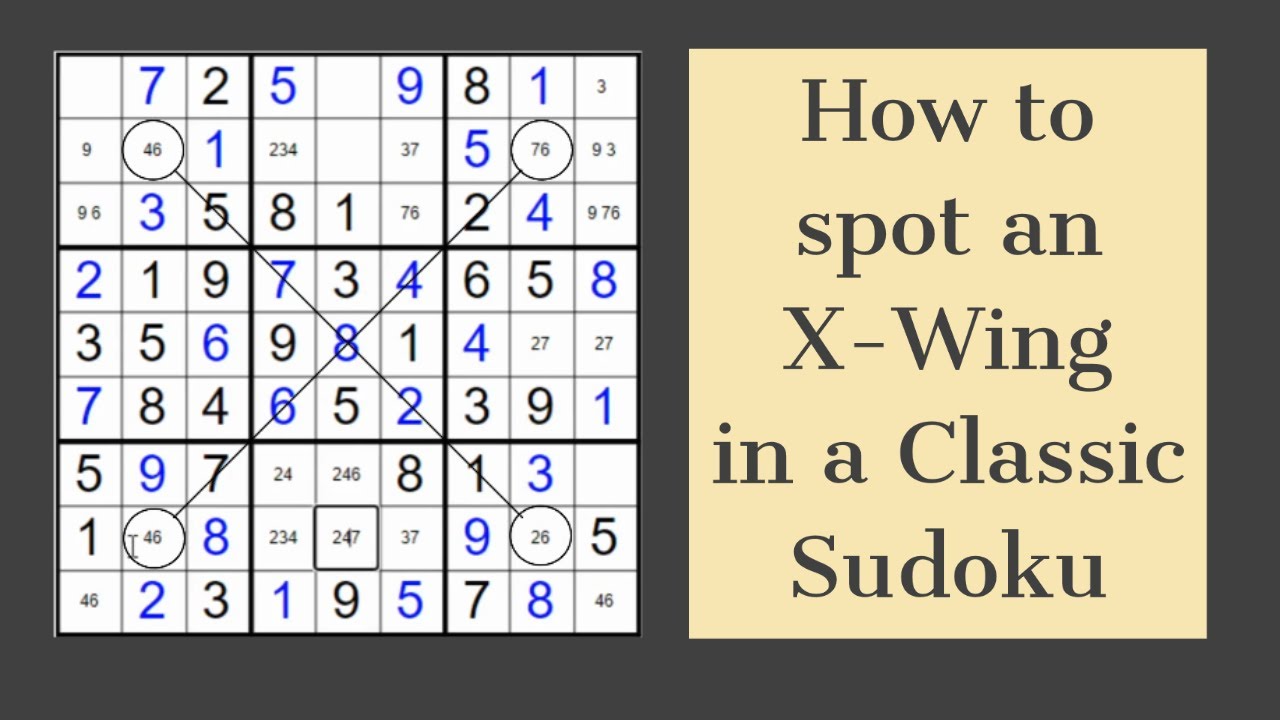 How To Spot An X Wing And Solve A Classic Sudoku YouTube How To Spot An X Wing And Solve A Classic Sudoku YouTube