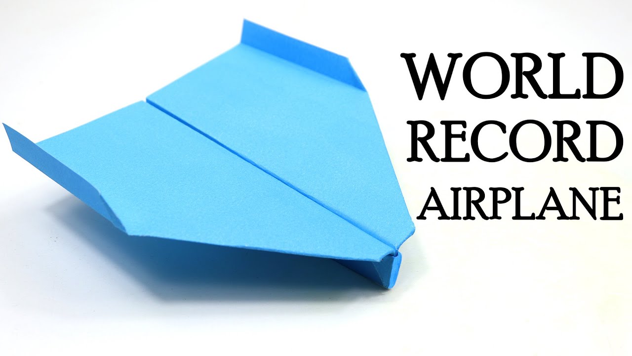 How To Make The WORLD RECORD PAPER AIRPLANE For Flight Time Paper