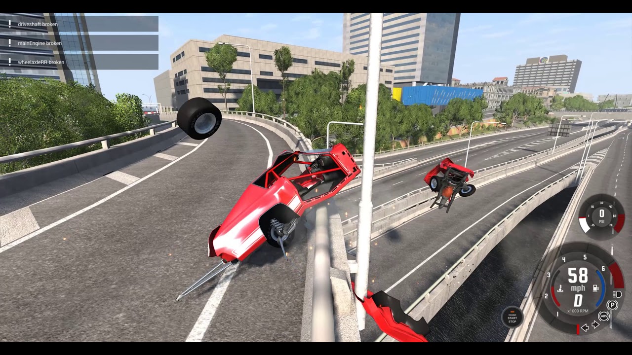 Highway Off-Ramp Crash - BeamNG Drive - YouTube