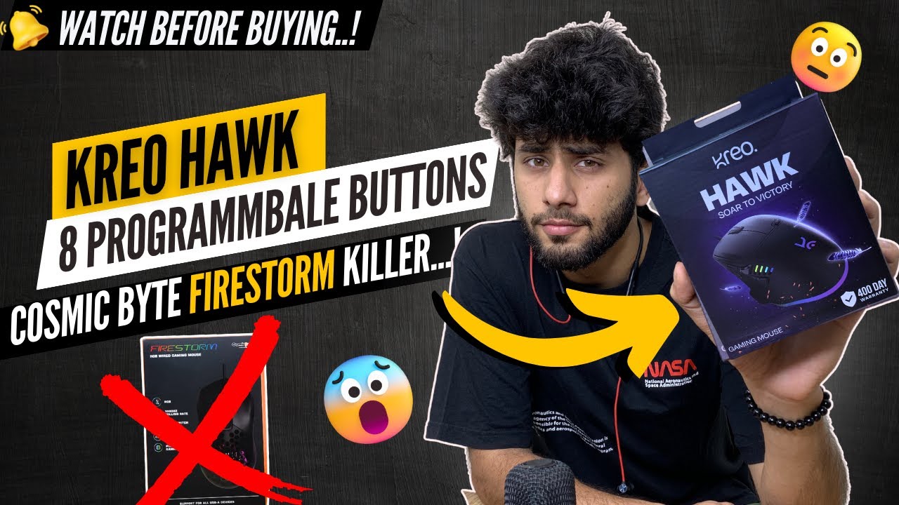 KREO Hawk Gaming Mouse | 8 Programmable Buttons | PixArt 3327 Sensor under 1250Rs - YouTube