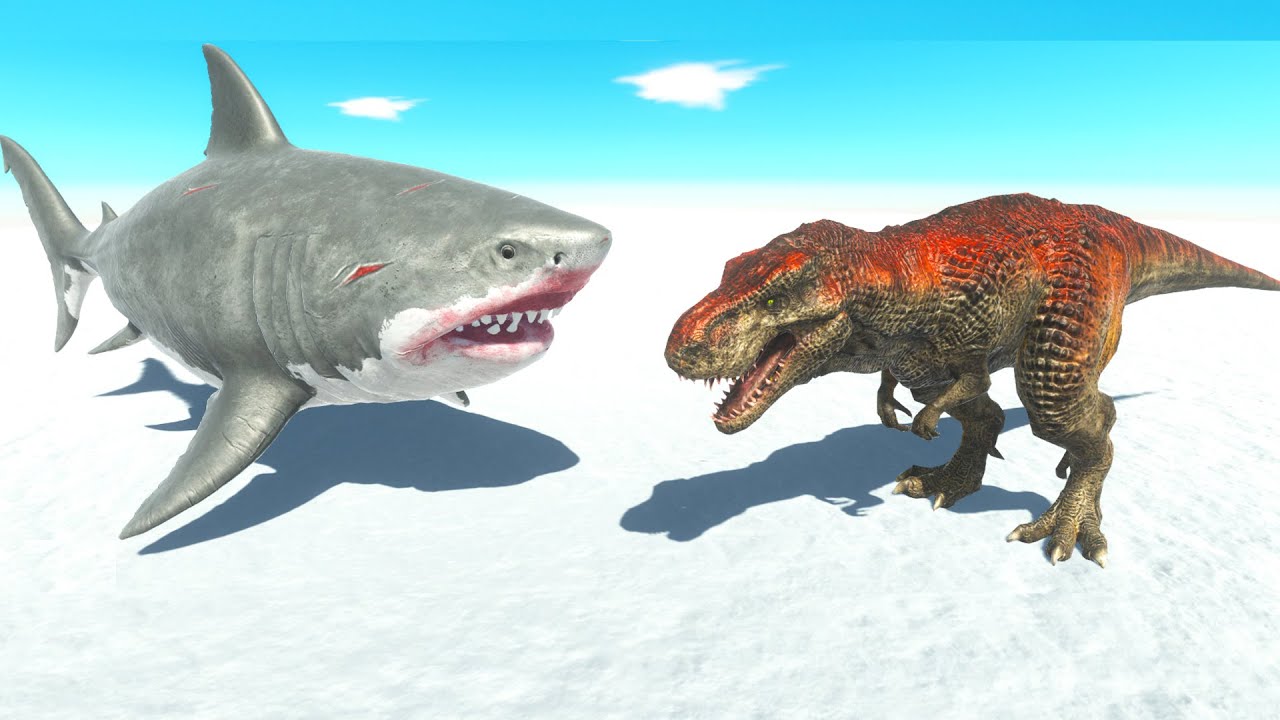 T-rex Vs Megalodon - Who Will Win? - Learn Colors & Animals With Funny ...