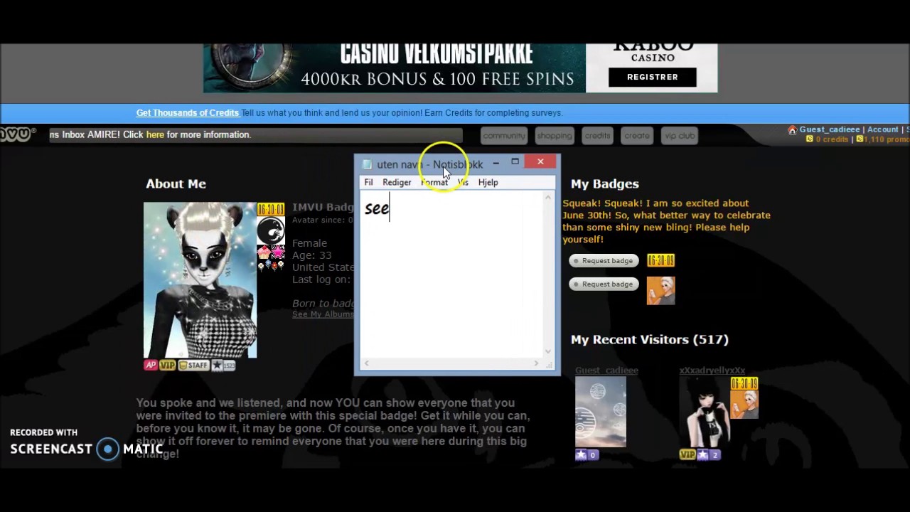 how to get free badges on imvu - YouTube