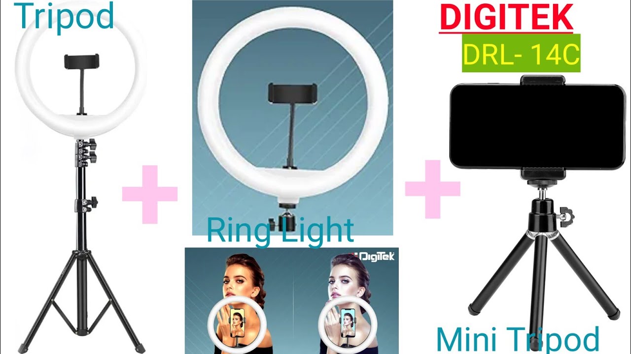 DIGITEK Tripod with LED Ring Light & Table Stand Review | TRIPOD | LED ...