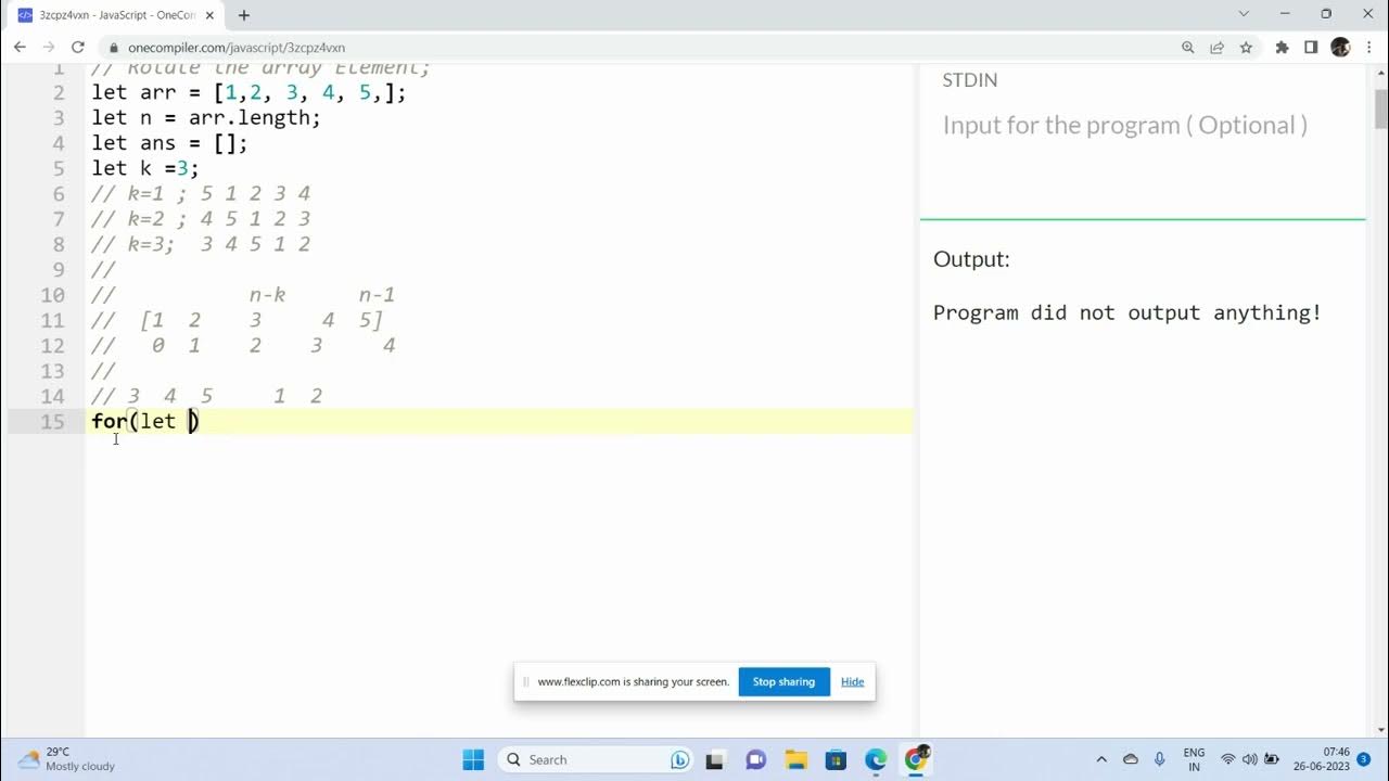 Rotate the Array by kth times #javascript #array #RotateArray - YouTube