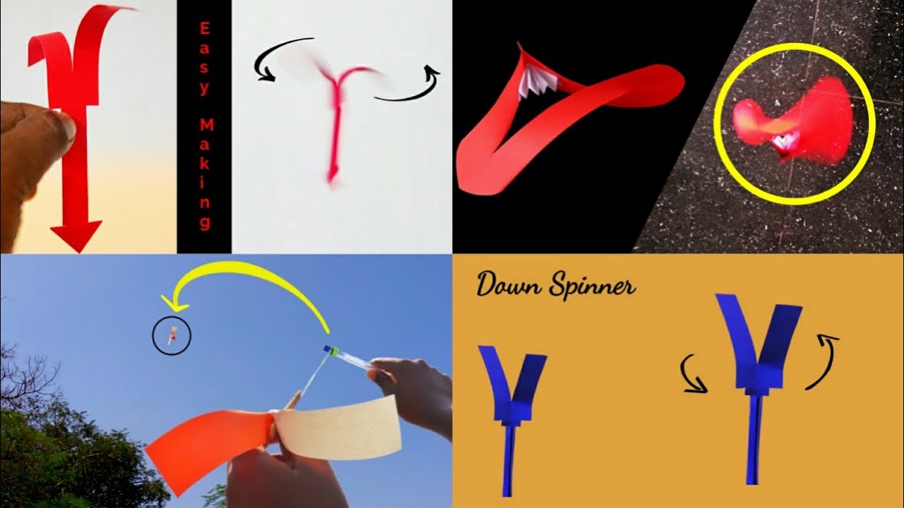 Origami Paper Spinning Down Flying Toys | Paper Helicopter Spinners ...