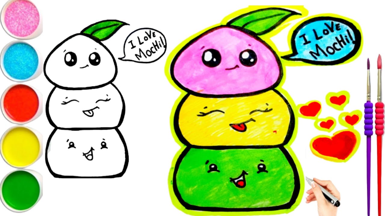 Cute Mochi Drawing for Kids and Toddlers | Art for Kids | Simple ...