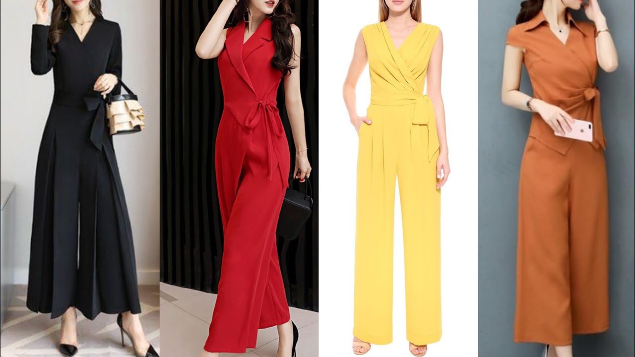 modest women vintage sleeveless ruffle high waist wide leg romper ...