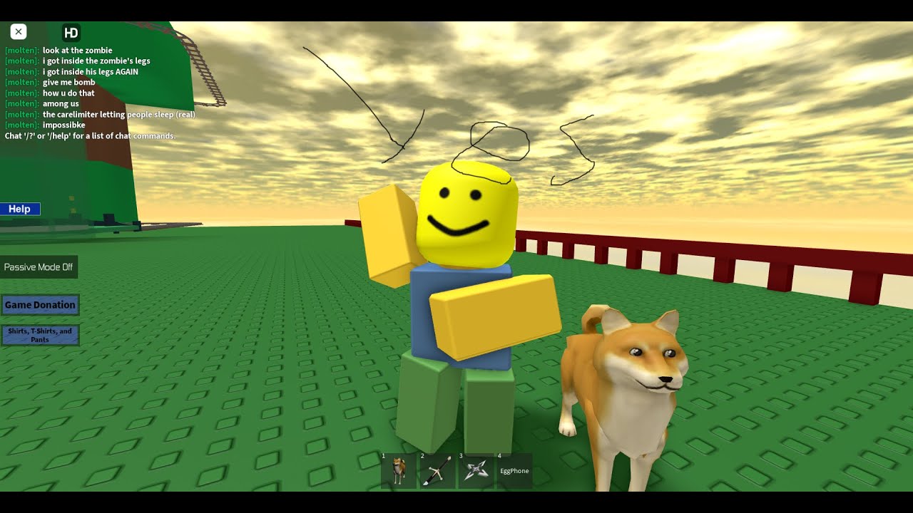 chilling with my dog in roblox - YouTube