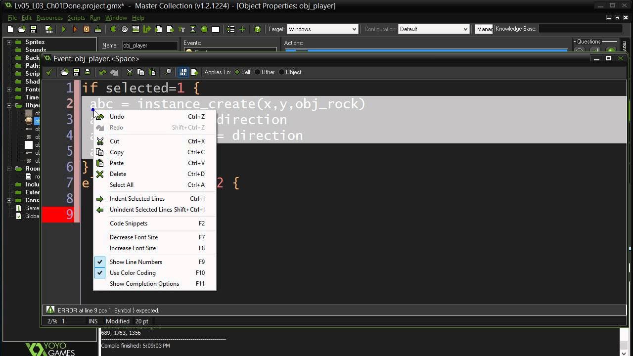 GPC 05-03-X1Solution (GameMaker Alarms, Counters, Conditions) - YouTube