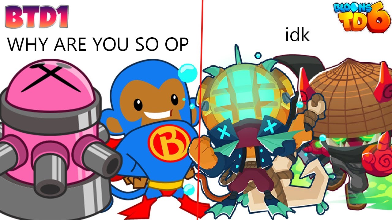 BTD1 TOWERS MEET BTD6 TOWERS - YouTube