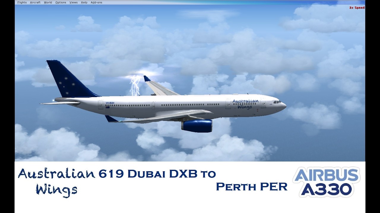Australian Wings 618 Dubai DXB to Perth PER v-641. - YouTube