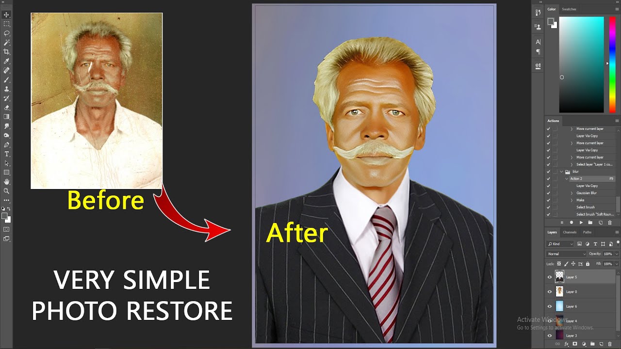 old photo restoration photoshop || how to restore image in photoshop ...