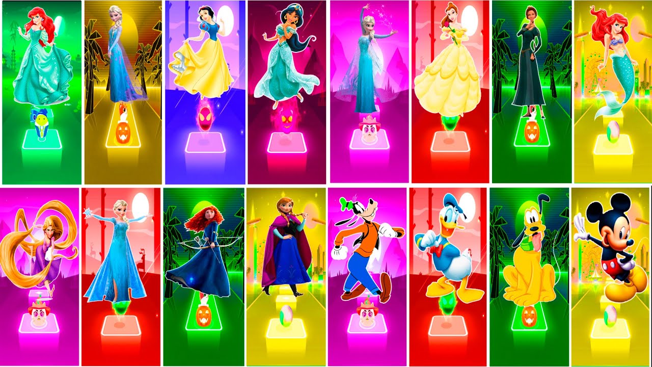 Disney mega battle 🏰🌠Disney princess music battle tiles hop emd rush 🟣 ...